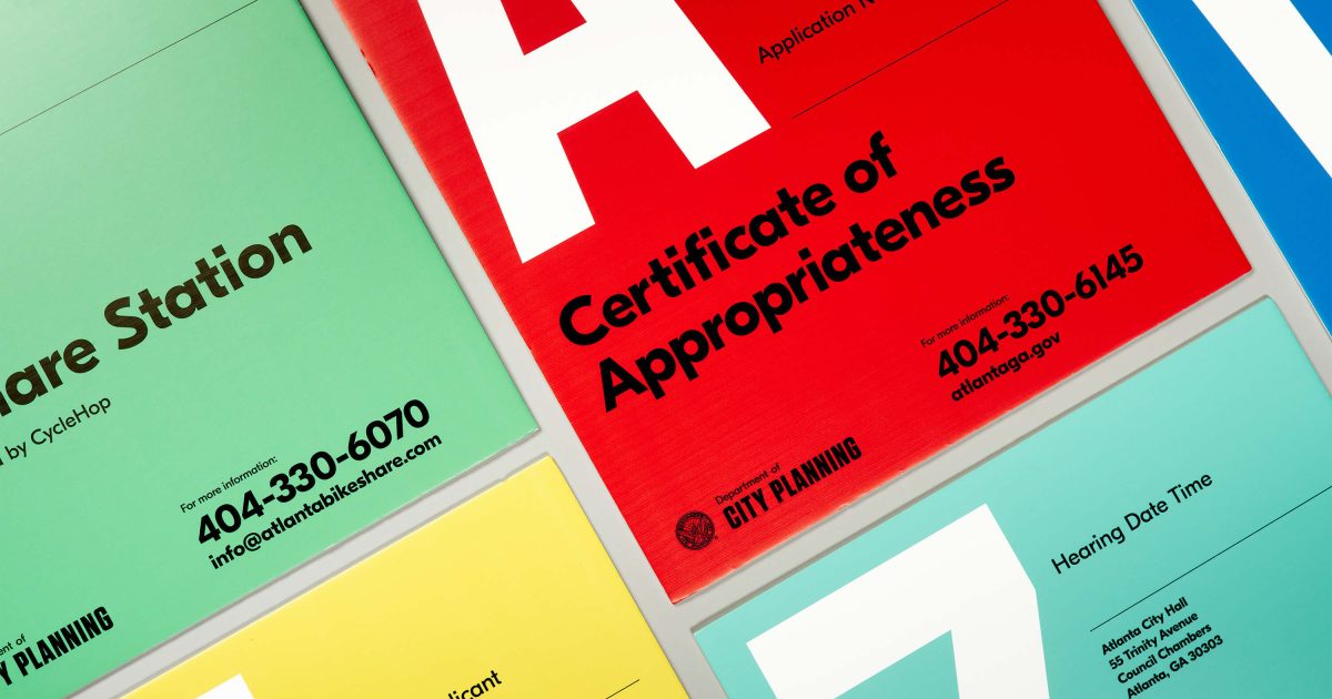 Matchstic | Atlanta City Public Notice Signs | Taking the city from…